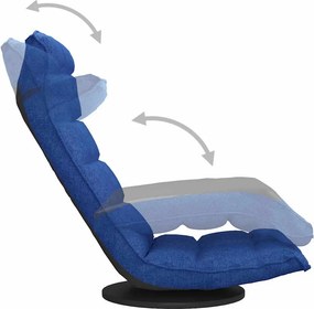 Otočná lenoška na podlahu modrá textil 336578