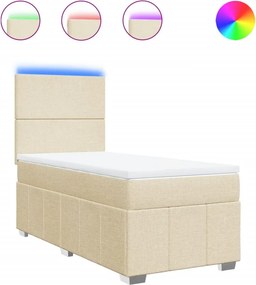 Box spring postel s matrací krémová 90x200 cm textil 3293849
