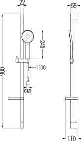 Mexen sprchový set DS40, chrom, 785404583-00