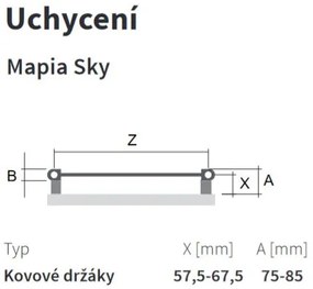 Isan Mapia Sky 1245 x 500 mm koupelnový radiátor bílý