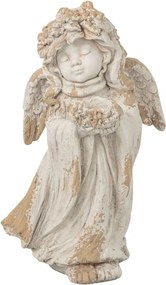 Béžová antik venkovní dekorace Angel na svíčku – 32*28*60 cm