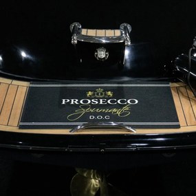 Černá podlahová rohožka Prosecco wine - 75*50*1cm