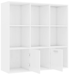 Knihovna Arvada - 98 x 30 x 98 cm | bílá s vysokým leskem