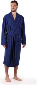 Pánský lehký froté župan Bari nadměrný tmavě modrá - 4XL