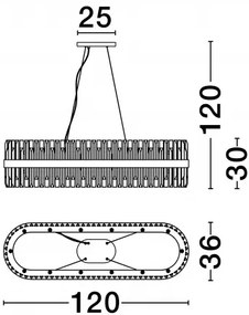 Zlatá designová svítilna Crown 120