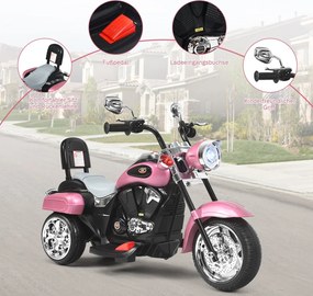 Costway 6 Elektrický motocykl V Motocykl na baterie s hudbou – 91 × 48 × 64 cm