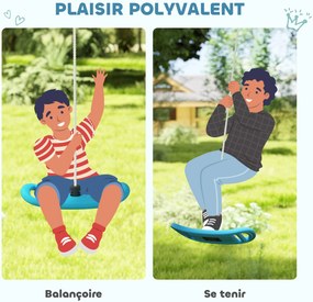 Dětská houpačka AIYAPLAY pro venkovní a vnitřní použití, vnitřní houpačka s nastavitelným lanem a karabinou, nosnost max. 70 kg, pro děti od 6 do 10 l