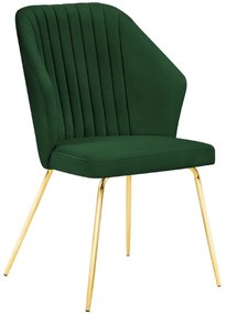 OnaDnes -20% Tmavě zelená sametová jídelní židle MICADONI COBRA