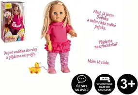 TEDDIES Panenka Sofinka s pejskem chodící a mluvící / 42 cm / na bater