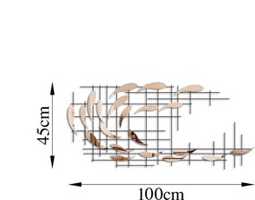 Nástěnná kovová dekorace Sheen 2 zlatá/černá
