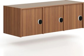 Nástavba pro skříně FRAME, 3x dveře, 1299 x 450 x 427 mm, kódový zámek, ořech