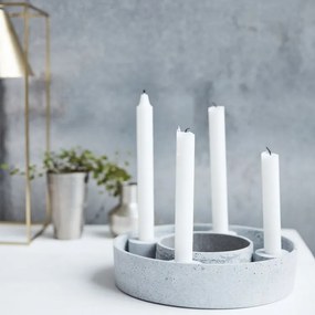 HOUSE DOCTOR Adventní kulatý svícen RING na 4 svíčky 26 cm šedý
