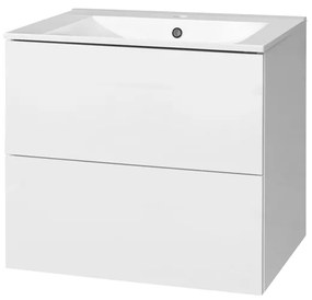 Mereo Mereo, Aira, koupelnová skříňka s keramickým umyvadlem 61 cm, bílá, dub, šedá, CN710