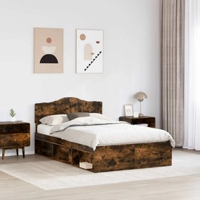 Rám postele Kouřový dub 120 x 200 cm Masivní borové dřevo 3412920