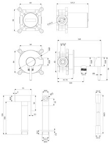 Omnires Y SYSYBI2CPB podomítková bidetová baterie, kartáčovaná měď - Omnires