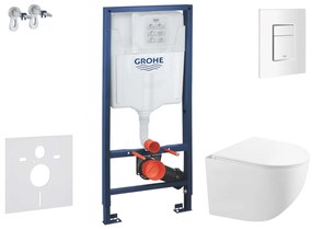 Grohe Rapid SL - Set předstěnové instalace, kompaktního klozetu Gaia sedátka softclose, tlačítko Skate Cosmopolitan, alpská bílá SANI11BA3103