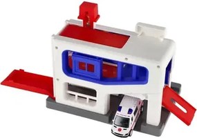 TEDDIES Parkovací garáž s autem ambulance / Hračka / plast / od 3 let
