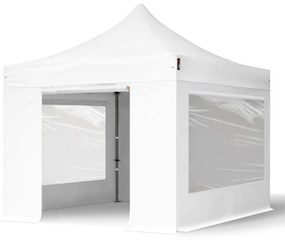 TOOLPORT Nůžkový stan 3x3 m, ocel, vč. 4 bočnic bílá - (600039)