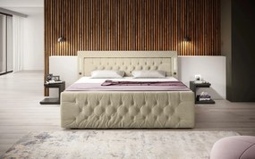K&M postele Boxspring postel DIVAT s úložným prostorem, LED a USB Velikost postele: 180 × 200 cm, Výběr matrace: Taštičková zónová matrace - měkká (7…