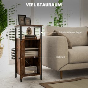 HOMCOM Odkládací stolek, konferenční stolek v industriálním designu, konferenční stolek s nastavitelnou policí, do obývacího pokoje, ložnice, 34 x 30…