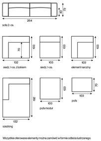 Krémová, Rohová pohovka LIVORNO, 338 cm