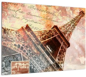 Obraz - Eiffelova věž ve vintage stylu (70x50 cm)