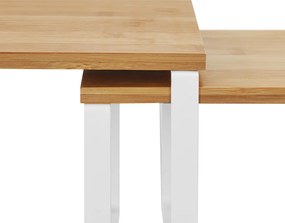 Sada bambusových organizérů CEZAR, 2ks, hnědá/bílá SongmicsHome