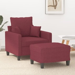 Křeslo s podnožkou vínové 60 cm textil 3201087