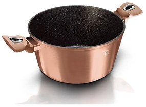 BERLINGERHAUS Kastrol s mramorovým povrchem a poklicí 24 cm Rosegold Metallic Line BH-1515