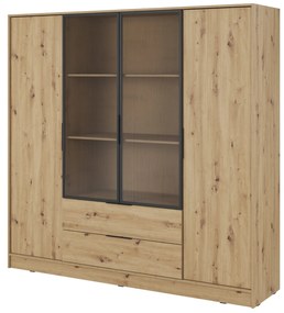 Šatní skříň Kelly 4D RM s policemi 206 cm dub artisan