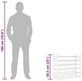 vidaXL Marketos Stojan na víno na 36 lahví černý železný