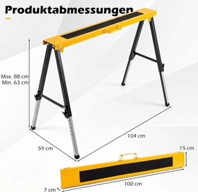 Costway Sada 2 pilových koní, výškově nastavitelná 63-88 cm v robustním