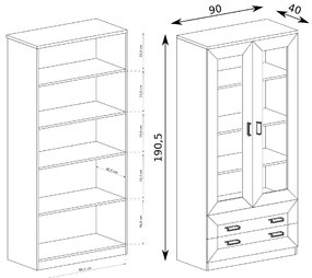 Obývací stěna TADEUSZ l - sestava F - dub lefkas