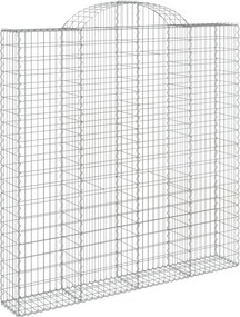 Klenutý gabionový koš 200 x 30 x 200/220 cm pozinkované železo 153490