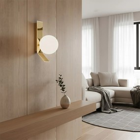 Toolight Moderní nástěnné LED osvětlení D46 APP1758-1W kartáčovaná zlatá/bílá