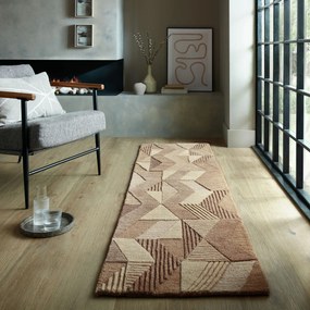 Flair Rugs, Běhoun Moda Asher Natural, 60x230, hnědá, chodba / předsíň