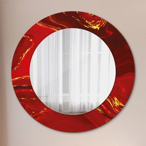 Kulaté dekorativní zrcadlo na zeď Červený mramor fi 50 cm