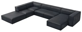 Tmavě modrá kožená rohová pohovka (levý roh) Madame – Windsor &amp; Co Sofas