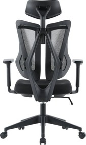Kancelářská  ergonomická  židle MORA — síť / látka, šedá / černá