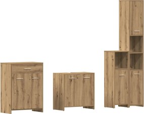 4dílná koupelnová sestava dub artisan kompozitní dřevo 3328942