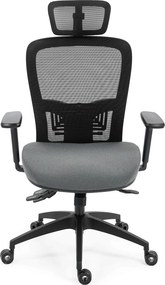 Ergonomická kancelářská židle MERTON - šedá síťovina