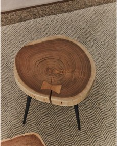 Kulatý odkládací stolek s deskou z akácie 35x35 cm Tanive – Kave Home