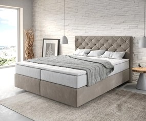 Boxspring postel Dream-Great 160x200 cm béžová mikrovlákno