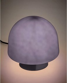 Tmavě modrá stolní lampa se skleněným stínidlem (výška 20 cm) Reig – Kave Home