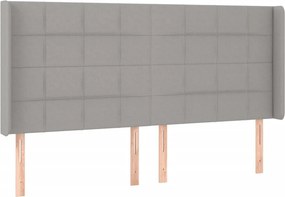 Box spring postel s matrací a LED světle šedá 160x200 cm textil 3138885