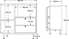 Skříňka na mikrovlnku Houseland Royce 01 dub Castello/bílá