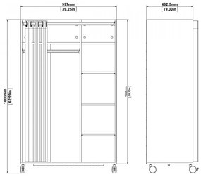 Šatní skříň Harmony, bílá / béžová