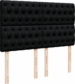 Box spring postel s matrací černá 140x200 cm textil 3291312