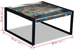 vidaXL Marketos Konferenční stolek masivní recyklované dřevo 80 x 80 x 40 cm