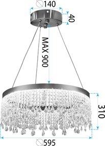 Toolight Toolight, LED stropní osvětlení 60cm, 24W, 4000K, APP1731-1CP, zlatá, OSW-04342